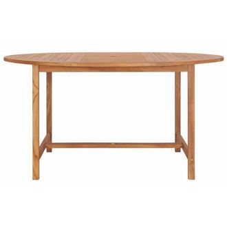 Les Tendances Table de jardin ronde teck massif clair Ampiz D 150cm