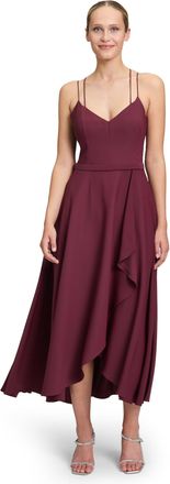 Vera Mont Damen Abendkleid mit Volant 34, Wild Ruby