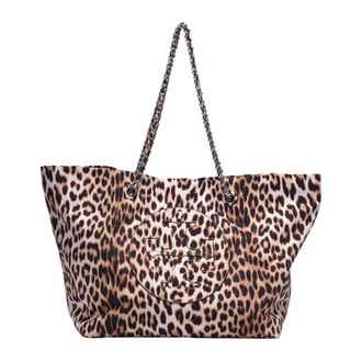 Tory Burch Cabas Ella imprim&eacute; &agrave; cha&icirc;ne - Femme - Sacs - Brun - Taille: ONE Size