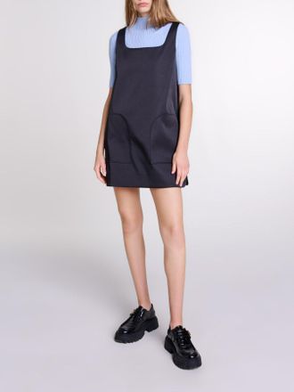 Maje Tr&auml;gerkleid Aus Satin - Schwarz - Gr&ouml;&szlig;e 38 - Maje