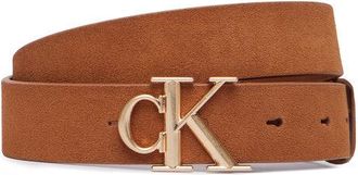 Calvin Klein Dameng&uuml;rtel Round Ck Buckle Suede LV04F7144G Braun