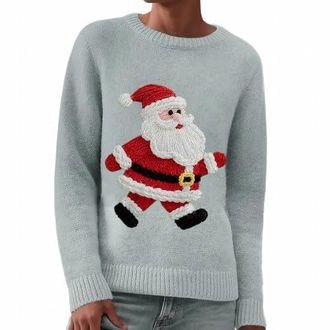 Generic PullDe Noel Femme Drole,Pullover Femme Confortable à Manches Longues Et Col Rond Tricoté pour Tenue Hivernale Festive Et DéContractéE