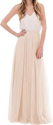 ORANDESIGNE Femme Jupe Longue Jupe Maxi pour Soirée Mariage Haute Taille Tulle Élastique Jupe 19 XL