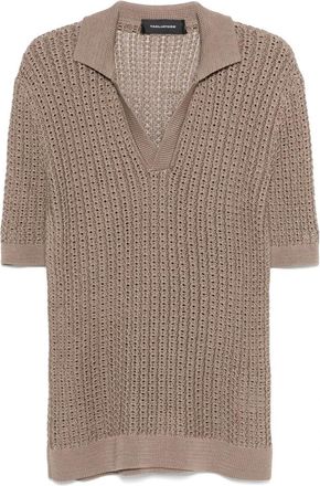 Tagliatore Homme, Tops, Brun, Taille: 2XL Polo en Coton Crochet&eacute;