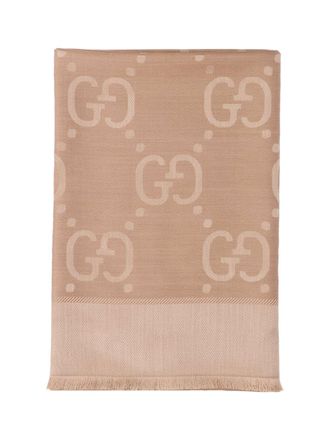 Gucci Logo Wool And Silk Shawl