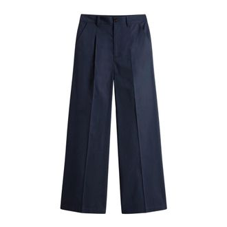 Woolrich Wide Leg Chino Hose - - Trousers - Damen - Blau - W26