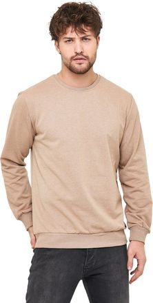 Comeor Sweatshirt Herren Pullover Ohne Kapuze (Beige 3XL)