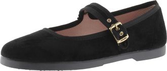Victoria Mary Janes Gong Fu Samt & Passende Paspel & Schnalle 1080111 für Damen Negro 41