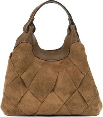 Gianni Chiarini Hobo Bags - Quilted Leather Shoulder Bag With Detachable Pouch - Gr. unisize - in Braun - f&uuml;r Damen
