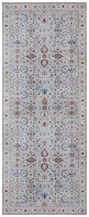 Nouristan Asmar Teppich - Wohnzimmerteppich Orient-Touch Detailiertes Muster Florales Kurflor Flachgewebe Teppich f&uuml;r Esszimmer, Wohnzimmer, Schlafzimmer - Blau