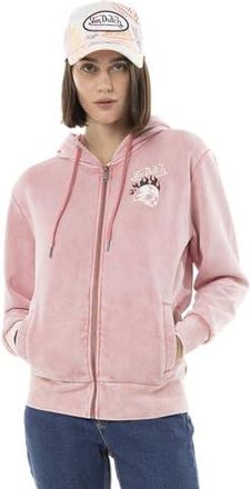 Von Dutch Sweat Femme, Sweat &agrave; Capuche Femme Grunge, Confortable et Doux, Rose Taille L