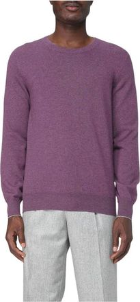 Brunello Cucinelli Homme, Pulls, Violet, Taille: S Classic Crew Neck Tricots Top