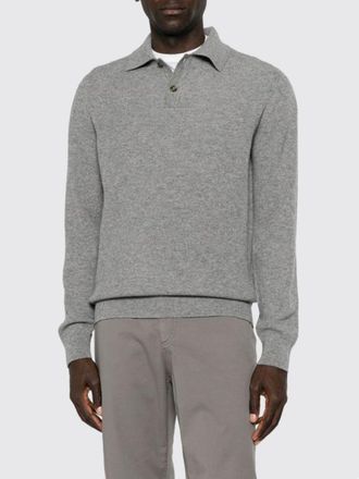 Lardini Polo &agrave; manches longues en tricot de laine et cachemire avec col c&ocirc;tel&eacute;