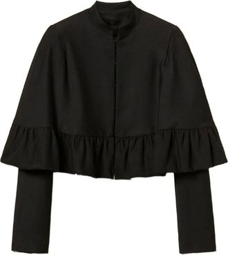 Twin-Set cape à volants - Noir