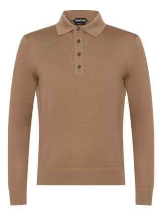Tom Ford Gekn&ouml;pftes Maglia Poloshirt - Braun