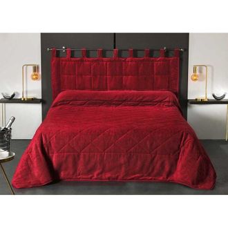 HOME MAISON Homemaison - Jeté de lit matelassé velours rouge - 180x240cm - Rouge