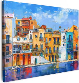 MuchoWow © Wandbilder 70x50 cm Wohnzimmer Wanddeko Schlafzimmer Zimmerdeko Wandgemälde Zimmer Deko auf Wand Dekoration Wall Art Architektur - Graben - Kunst - 