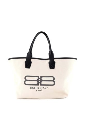 Balenciaga Cities Jumbo Printed Canvas Large tote bag - Nude