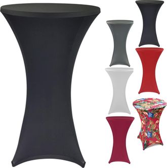 Heimtexland Stehtischhusse Deko Stretch Husse Stehtisch Taufe Bistrotisch Bezug Dekoration Event Firmenfeier Typ843 Schwarz 80 cm