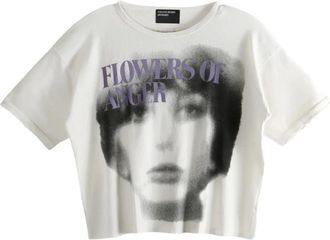 Enfants Riches Deprimes Femme, Tops, Blanc, Taille: 40 FR Flower Of Anger T-Shirt