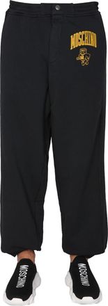 Moschino 100% Cotton Jogging Pants - Black