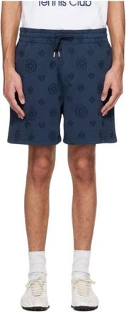 Casablanca Homme, Shorts, Bleu, Taille: M Applique Monogram Sweatshort