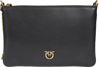 Pinko Pinko, Femme, Sacs, Noir, Taille: ONE Size Flat Classic Vitello Seta