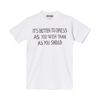 Moschino T-Shirt mit Grafikdruck aus Baumwolle - - Tops - Damen - Wei&szlig; - S
