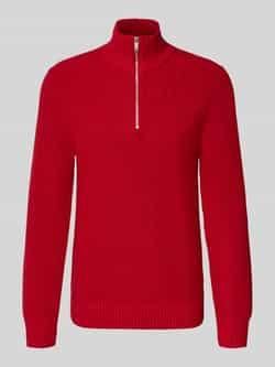 Mc Neal Slim Fit Strickpullover aus reiner Baumwolle mit Troyer-Kragen