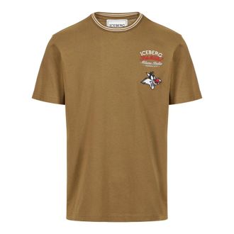 Iceberg Homme, Tops, Vert, Taille: S T-shirt en jersey de coton coupe r&eacute;guli&egrave;re avec Looney Tunes