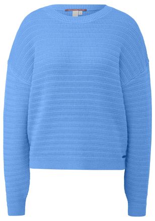 QS by s.Oliver Baumwollmix-Pullover mit Strukturmuster