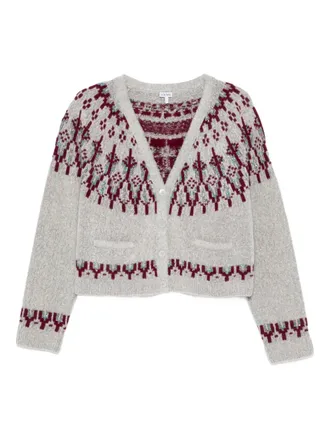 Loewe cardigan &agrave; motif fair isle - Gris