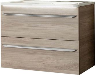 Fackelmann luxor Badmöbel Set 2-teilig 80 cm, Braun, Gussmarmor-90206145