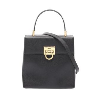 Ferragamo Pre-owned Gancini Lederhandtasche - - Pre-owned - Damen - Schwarzk - ONE SIZE