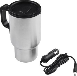 Generic Tasse de voyage électrique 12 V 450 ml Tasse chauffante de voiture 450 ml en acier inoxydable pour voyage en véhicule Contrôle de la température Indic
