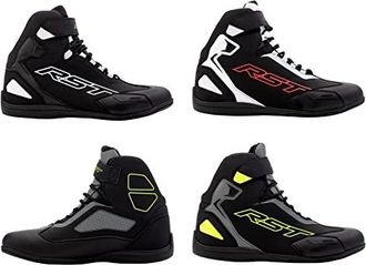 Generic RST SABRE MOTO SHOE MENS BOOTS 3053 Motorcycle Motorbike Biker Rider Low Profile Touring Urban Sports CE Approved Boot - Black Black White - 9 UK