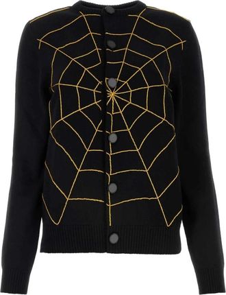 Ernest W. Baker Homme, Pulls, Noir, Taille: M Spider Web Cardigan