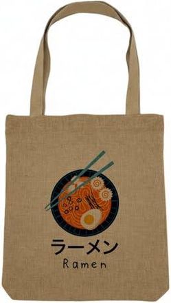 Fabulous Sac Shopping Tote Bag Aspect Lin - Ramen Manga Anime Japon Asie Culture - Sac de Courses Toile Epaisse 360g Beige Naturel Cabas Port&eacute; Epaule Solide Im