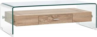 vidaXL Couchtisch Transparent 98&times;45&times;31 cm Hartglas Vidaxl