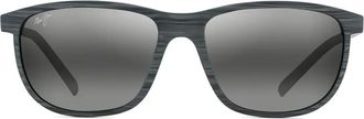 Maui Jim Lele Kawa Sonnenbrille mit gestreiftem Gestell - Grau