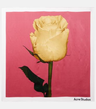 Acne Studios Foulard en satin de soie floral