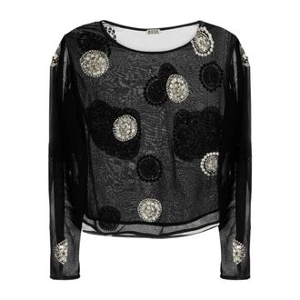 Bode Femme, Blouses et Chemises, Noir, Taille: 38 FR Brooch Blouse