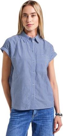 Street One A345808 Chemisier avec détails pailletés, Bleu Original, 46 Femmes