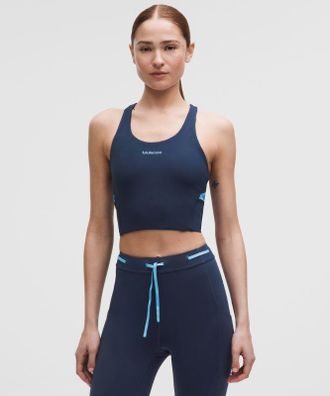 lululemon D&eacute;bardeur Fast and Free avec poche int&eacute;gr&eacute;e Maintien moyen, bonnets B/C pour Femmes - Bleu - Taille XL