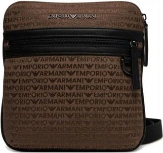 Emporio Armani Homme, Sacs, Brun, Taille: ONE Size Sac bandouli&egrave;re &agrave; logo int&eacute;gral