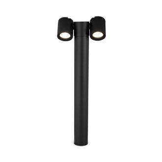 Licht-Erlebnisse Wegeleuchte außen Aluminium H: 55 cm GU10 IP54 verstellbare Schirme Schwarz 2-flammig Modern Außenleuchte Stehlampe Outdoor Lampe