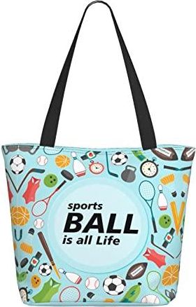 AOOEDM Balls Is All Life Ladies Shopping Bag 13x11x7in.Le cadeau parfait pour la Saint-Valentin.Cest de la Saint-Valentin pour maman, fille, &eacute;pouse, etc