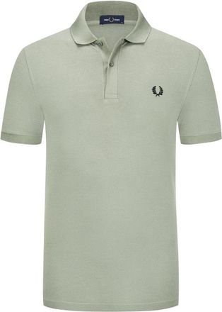 Fred Perry Unifarbenes Piqu&eacute;-Poloshirt mit Logo-Stickerei in