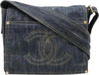 Chanel Sac bandouli&egrave;re en denim Pre-owned - Femme - Pre-owned - Bleu - Taille: ONE Size