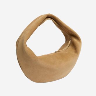 Khaite Womens Hobo Bag Olivia Beige Baby Calfskin Leather Shoulder